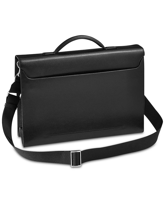 Montblanc Men's Black Sartorial Single-Gusset Leather Briefcase - Macy's