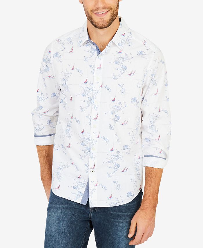 Nautica Men's Map-Print Classic Fit Shirt - Macy's