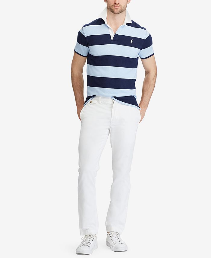Polo Ralph Lauren Men's Custom Slim Fit Striped Rugby Shirt - Macy's