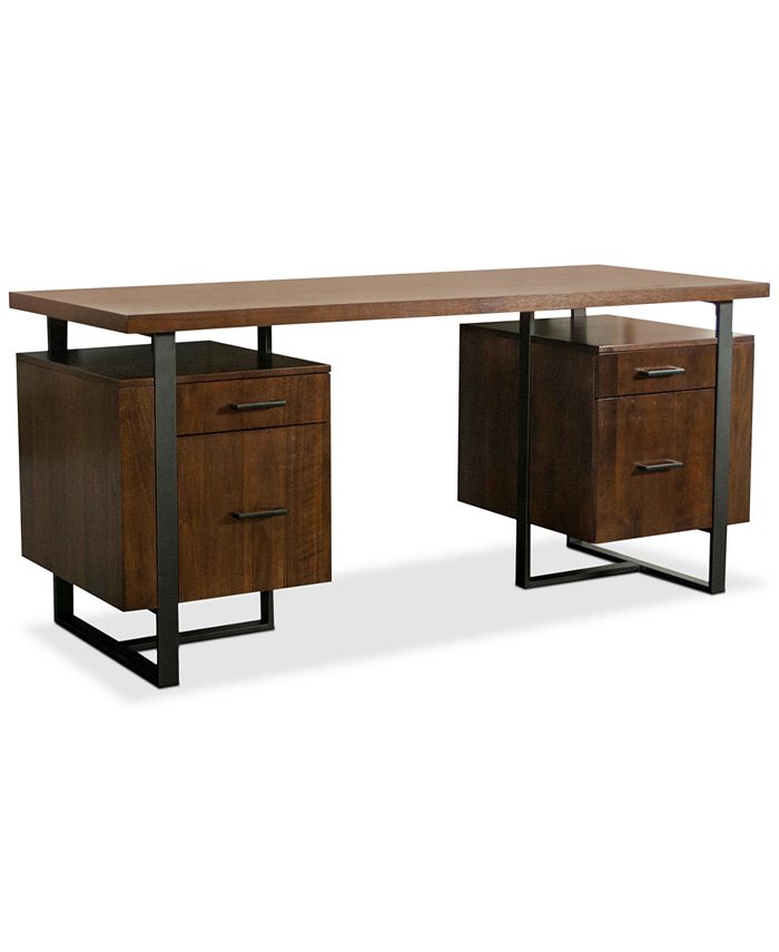 Furniture Valencia Home Office Double Pedestal Desk - Macy's