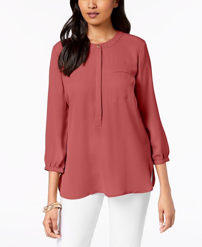 JM Collection Pleated-Back Blouse, Created for Macy's - Macy's
