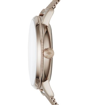 Fossil Women's Neely Pastel Pink-Tone Stainless Steel Mesh Bracelet ...