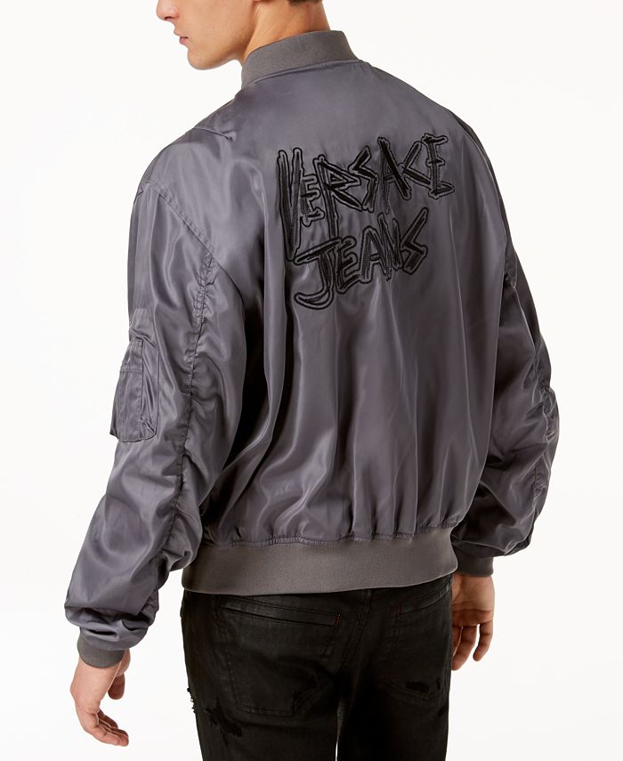 Versace Men's Embroidered Logo Bomber Jacket - Macy's