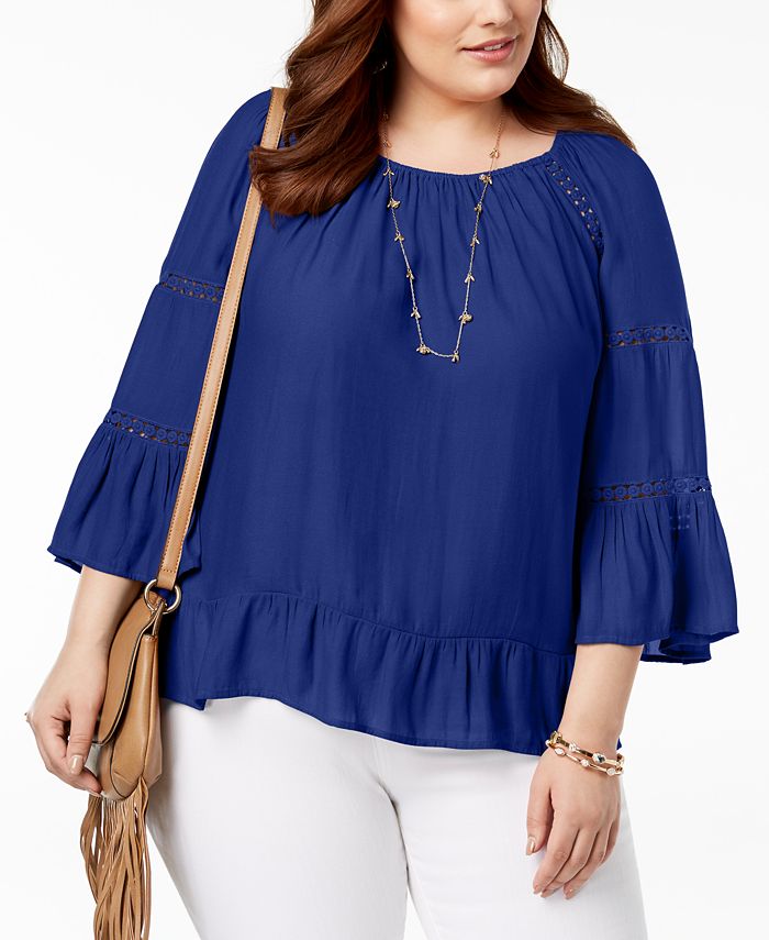 Inc International Concepts I N C Plus Size Lace Inset Top Created For