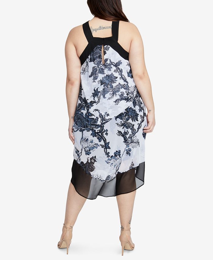 RACHEL Rachel Roy Plus Size Printed Halter Dress - Macy's