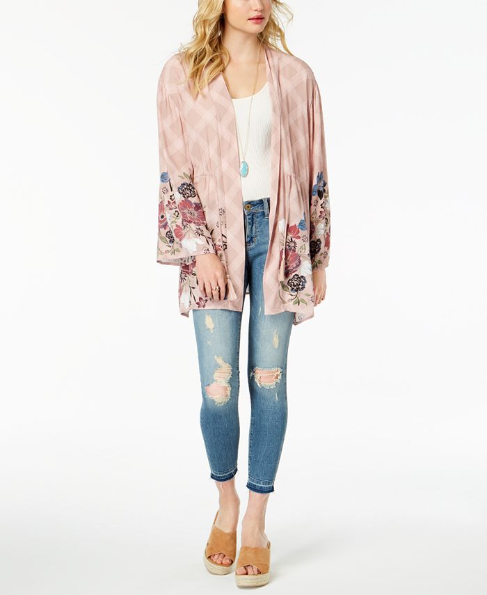 American Rag Juniors' Printed Drawstring Kimono, Created for Macy's ...