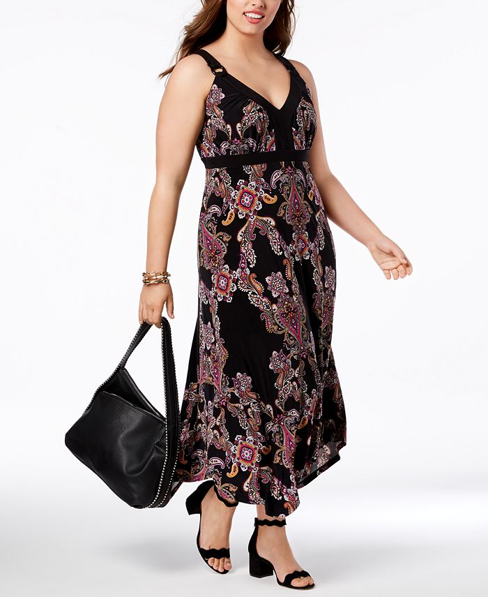 INC International Concepts I.N.C. Plus Size Handkerchief-Hem Maxi Dress ...