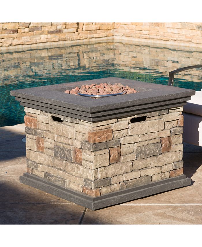 Noble House Esten Square Gas Fire Pit - Macy's