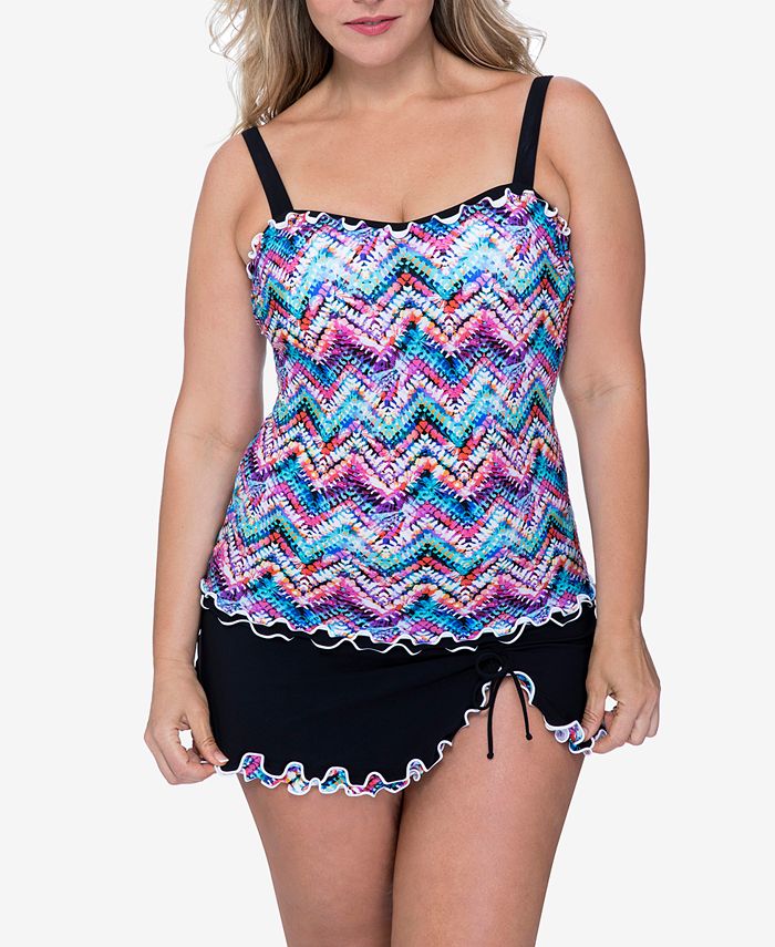Profile by Gottex Plus Size Asymmetrical Side-Tie Swim Skirt - Macy's