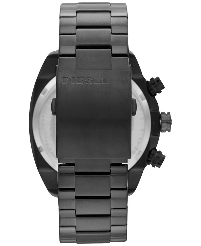 Diesel Unisex Chronograph Iridescent Crystal Overflow Black Ion-Plated ...