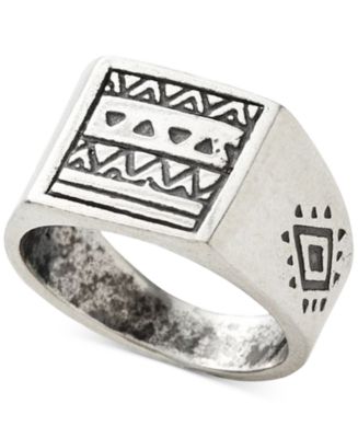 DEGS & SAL Men's Aztec Pattern Ring in Sterling Silver - Macy's