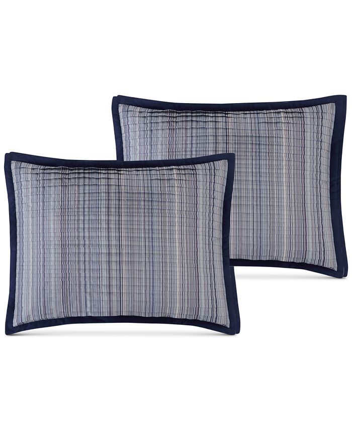 Ellison First Asia Facet Stripe 7-Pc. Queen Comforter Set - Macy's