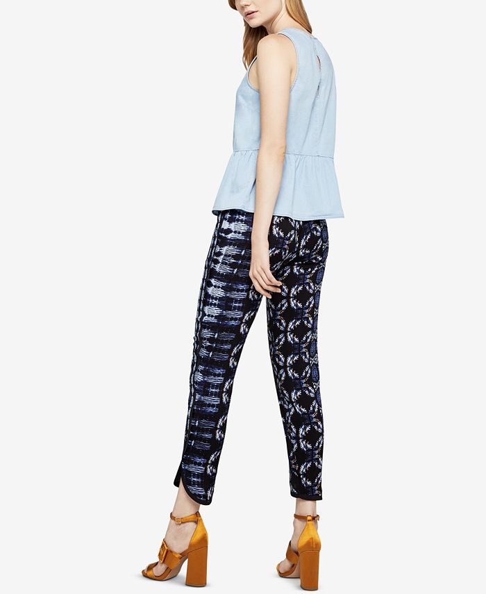 BCBGeneration Cotton Ruffle Denim Top - Macy's