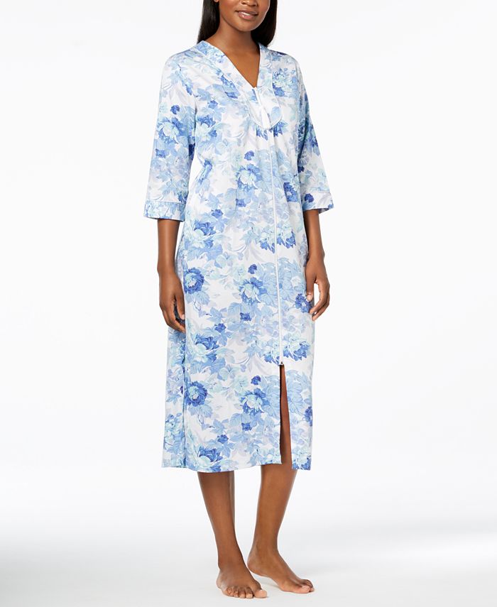 Miss Elaine Cotton Floral Print Robe Macys