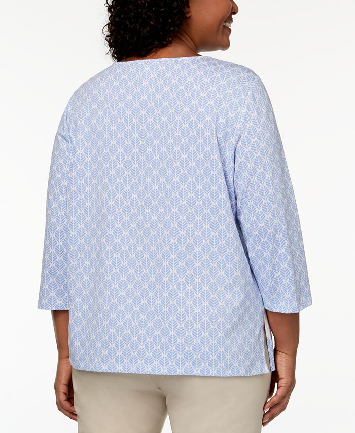 Alfred Dunner Plus Size Floral-Print Top - Macy's