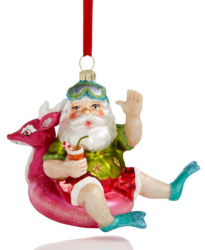 Holiday Lane At the Beach Santa on a Floatie Ornament Created for Macy ...