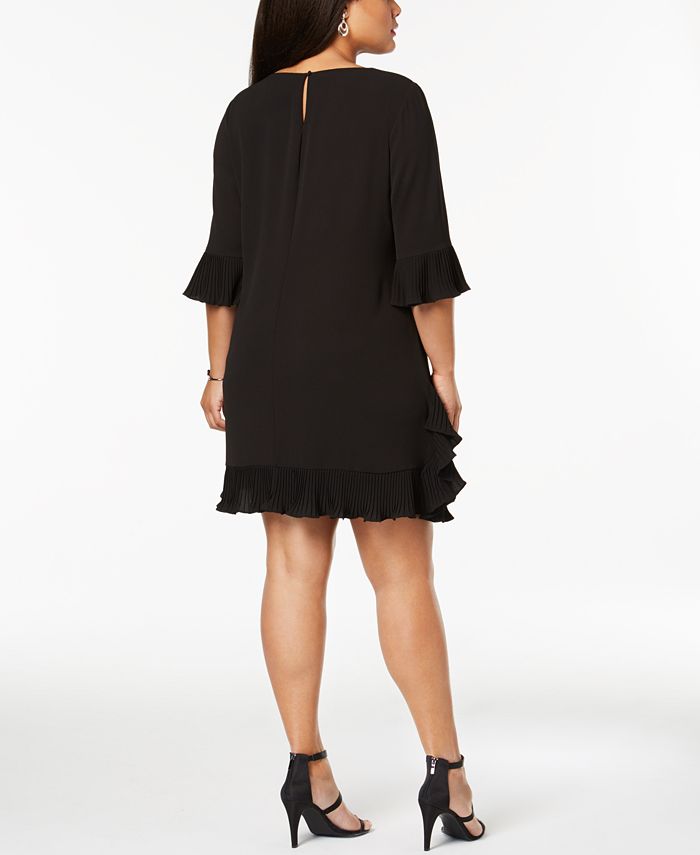 MSK Plus Size Pleated Ruffle Dress - Macy's