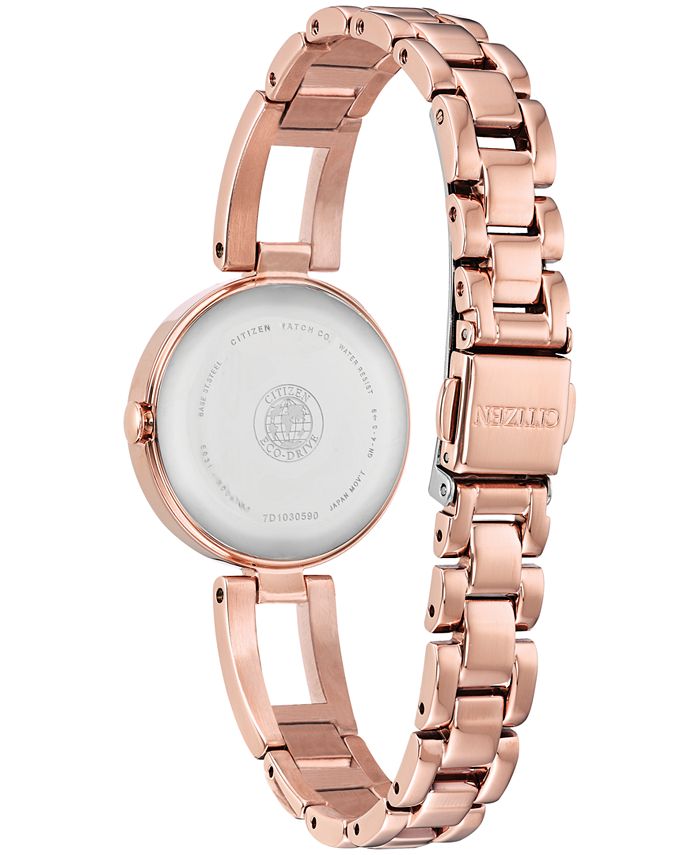Citizen Women's Eco-Drive Axiom Pink Gold-Tone Stainless Steel Bracelet ...