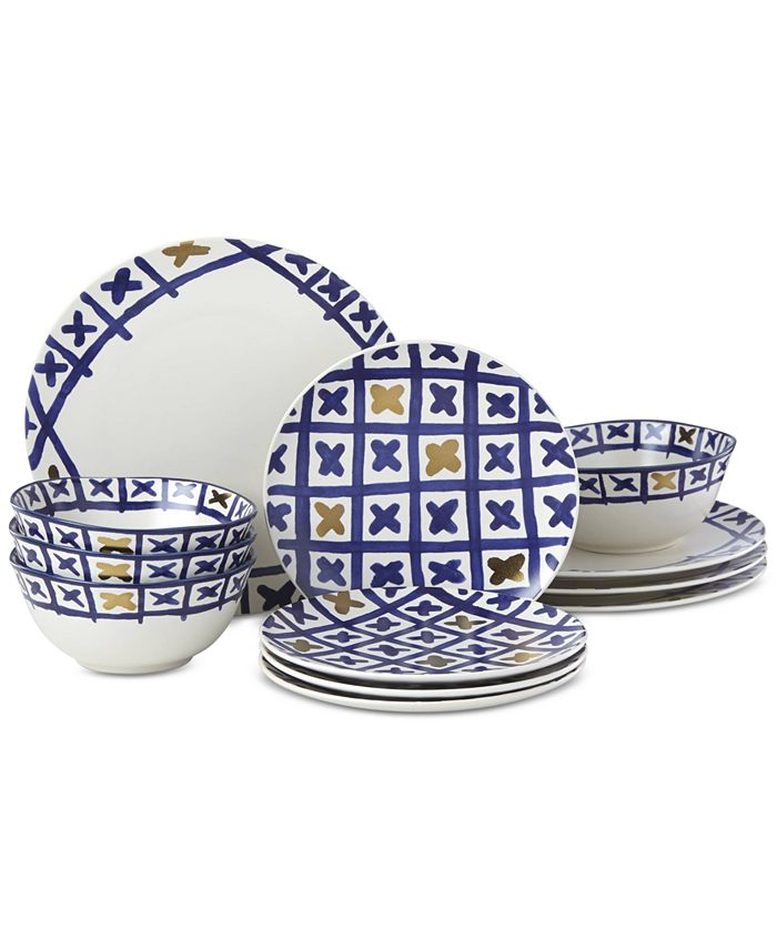 Crafted by Wainwright Lenox-Wainwright Pompeii Blu Land 12-Pc ...