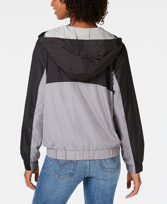Hippie Rose Juniors' Colorblocked Windbreaker Jacket - Macy's