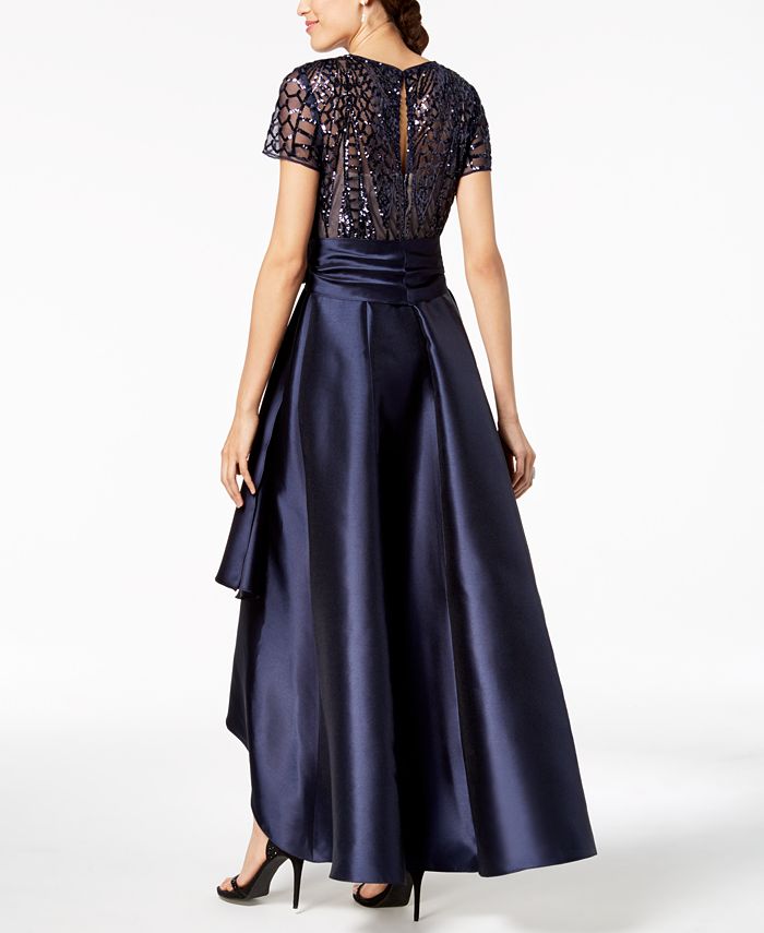 R And M Richards Womens High Low Sequin Embellished Gown And Reviews