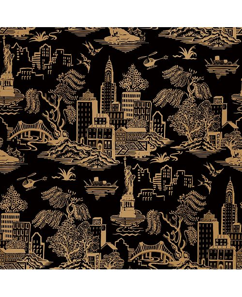 Tempaper Genevieve Gorder for New York Toile Self-Adhesive Wallpaper ...