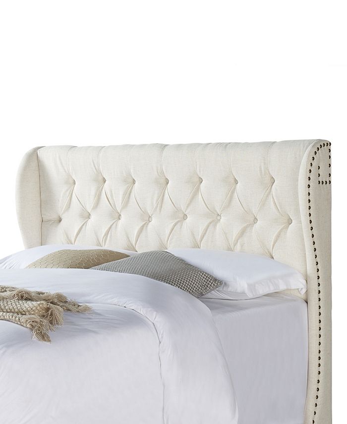 Dwell Home Inc. Cambridge Tufted Wing Headboard, Full/Queen, Cornstarch ...