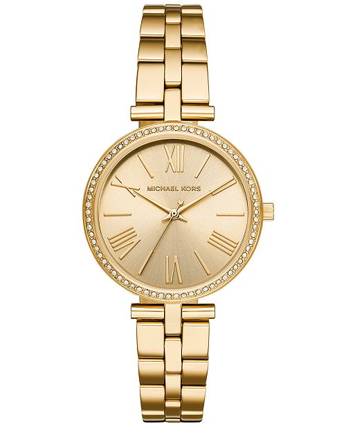 Michael Kors Women's Maci Gold-Tone Stainless Steel Bracelet Watch 34mm ...