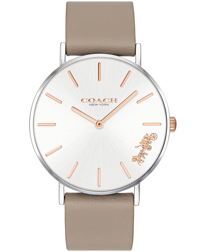COACH Women's Perry Created for Macy's Stone Leather Strap Watch 36mm ...