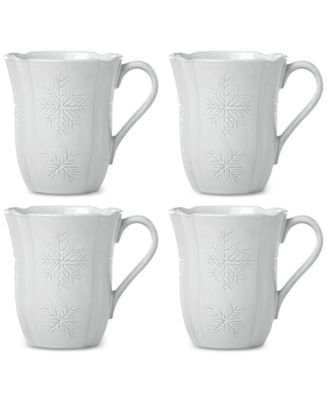 Lenox Alpine Carved Mugs, Set of 4 - Macy's