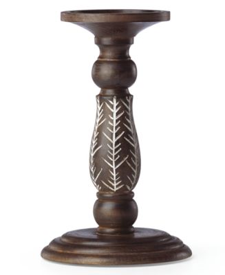Lenox Alpine Medium Wood Candlestick - Macy's