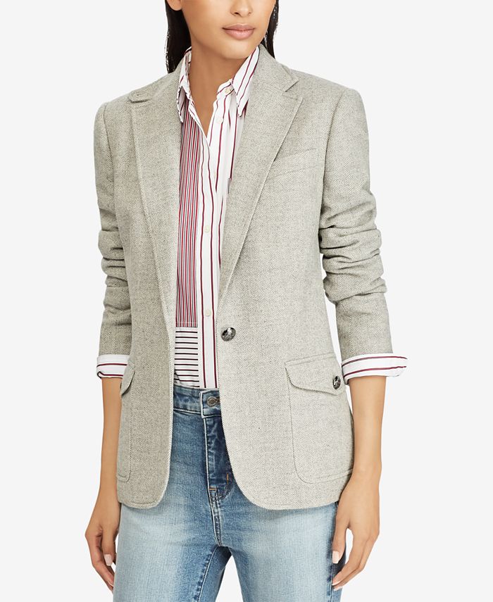 Lauren Ralph Lauren Herringbone Blazer - Macy's