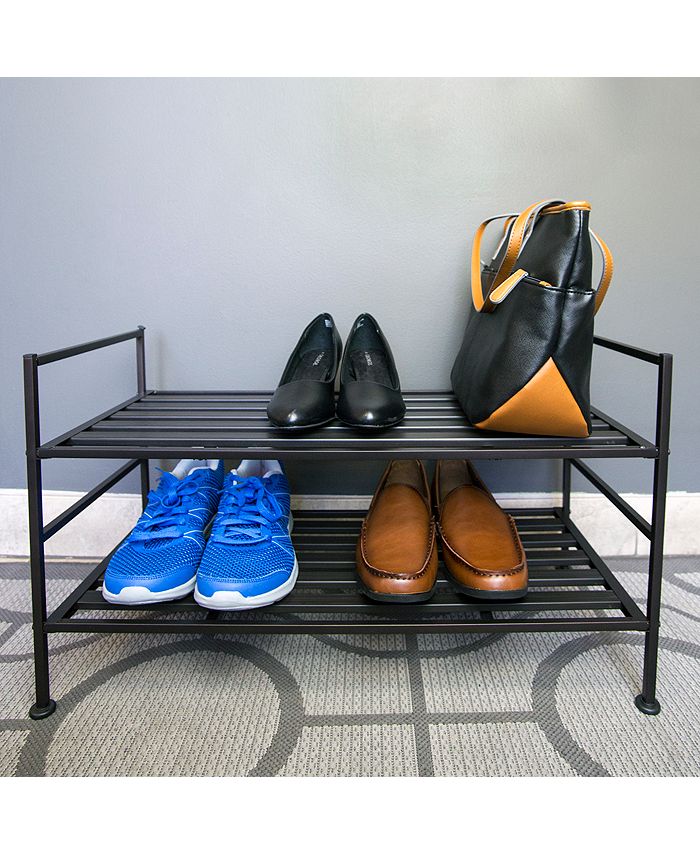 Home Basics 2 Tier Metal Shoe Rack - Macy's