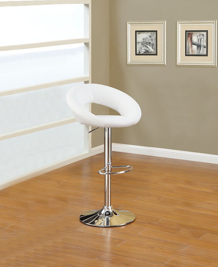Poundex Ring Bar Stool, White - Macy's