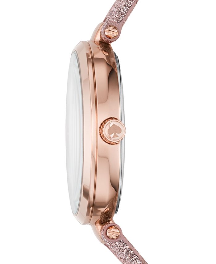 kate spade new york Women's Holland Pink Leather Strap Watch 34mm - Macy's