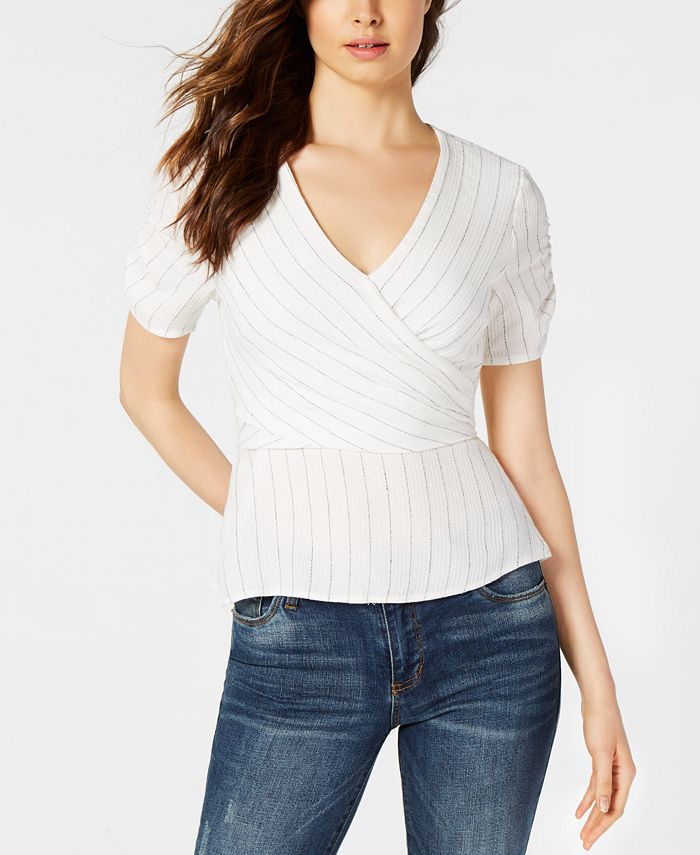 1.STATE Striped Wrap Top - Macy's