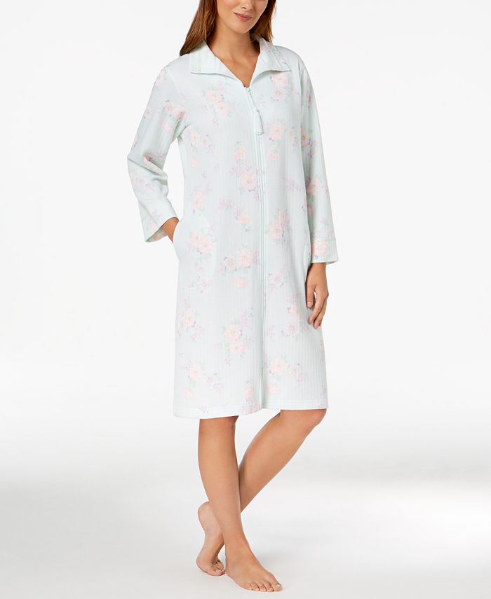 Miss Elaine Printed Zip Robe - Macy's