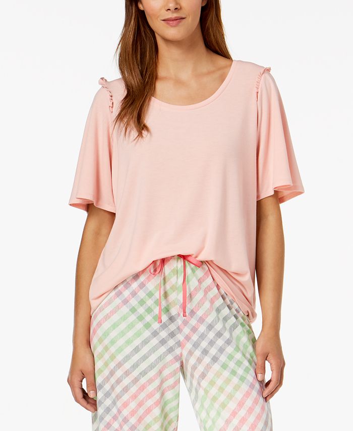 Hue Bell Ruffled-Sleeve Sleep Top - Macy's