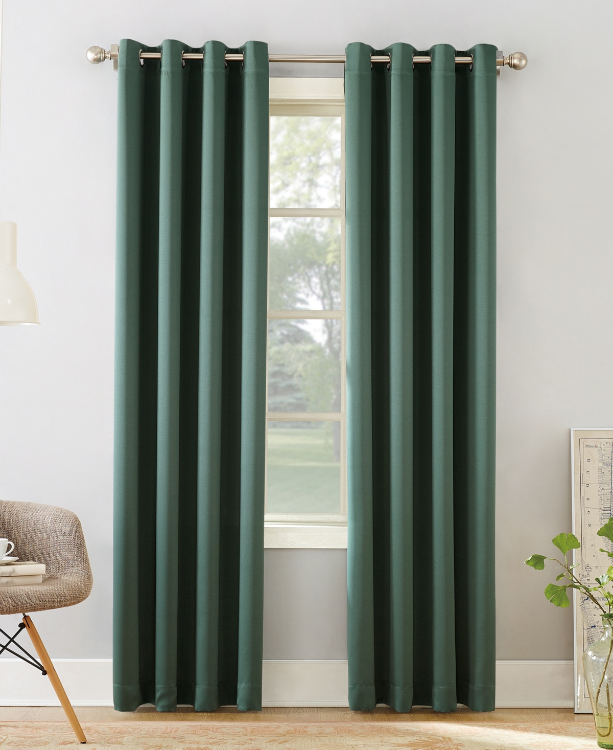 Click here for Grant Room Darkening Grommet Curtain Panel - Everg... prices