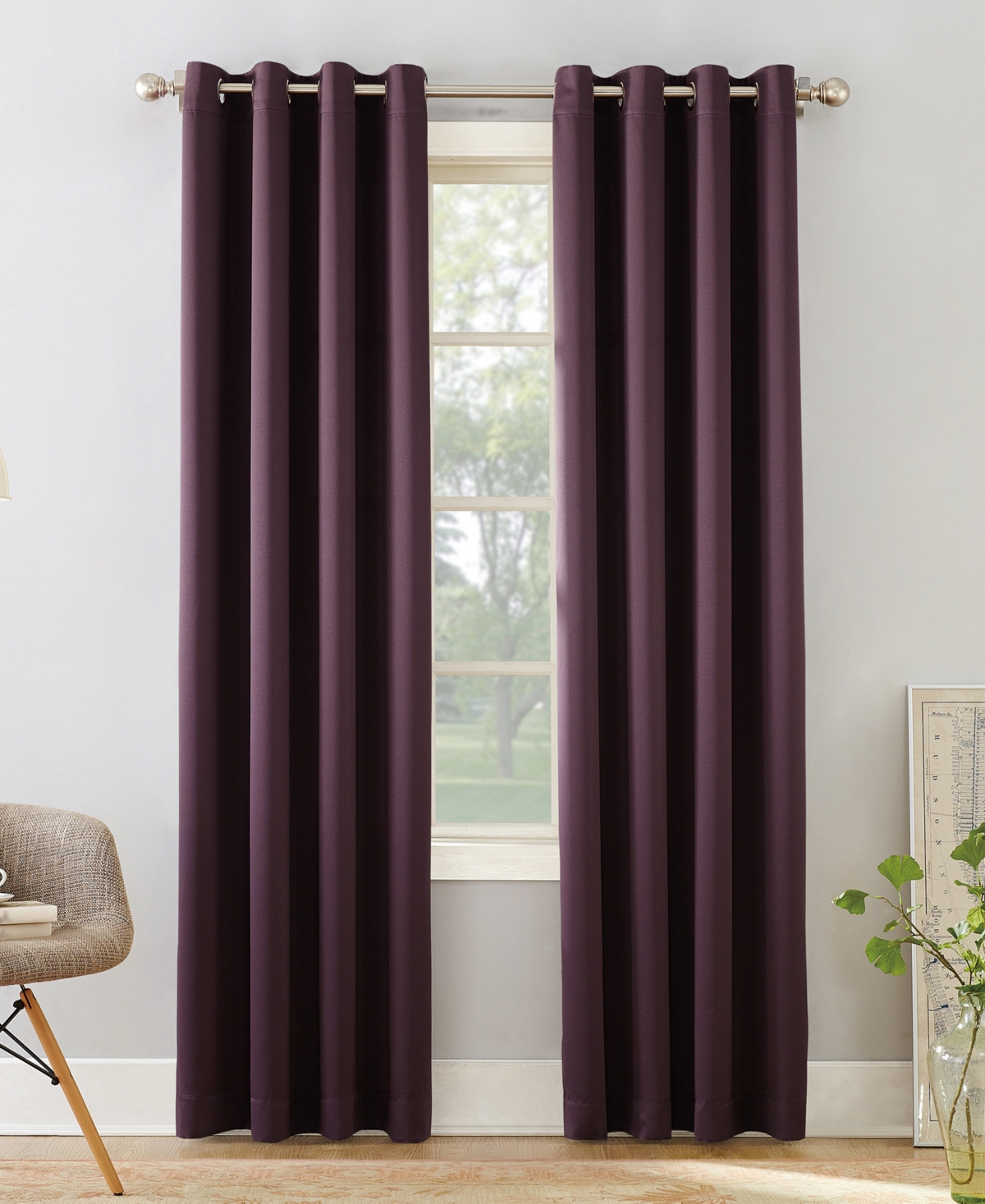 Click here for Grant Room Darkening Grommet Curtain Panel - Plum prices