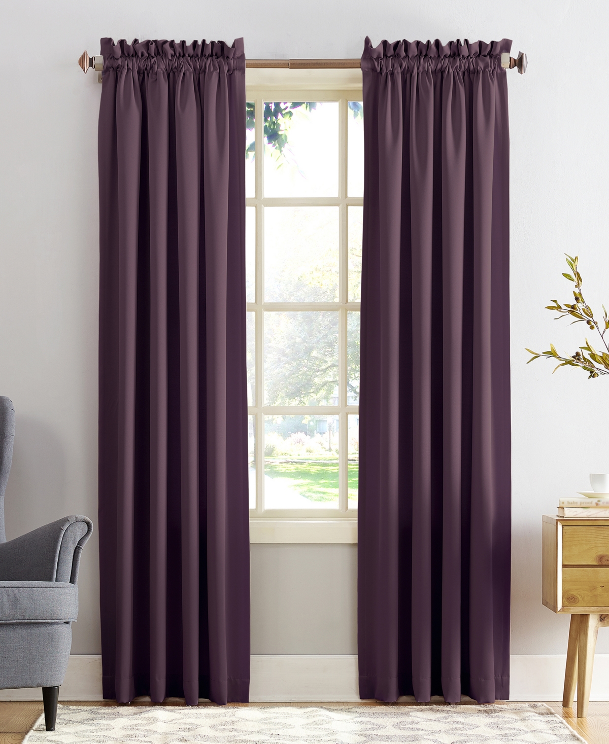 Click here for Grant Room Darkening Rod Pocket Curtain Panel - Pl... prices