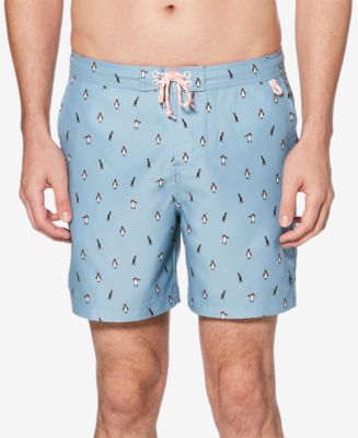 Original Penguin Men's Mini-Penguin Print 6" Swim Trunks - Macy's