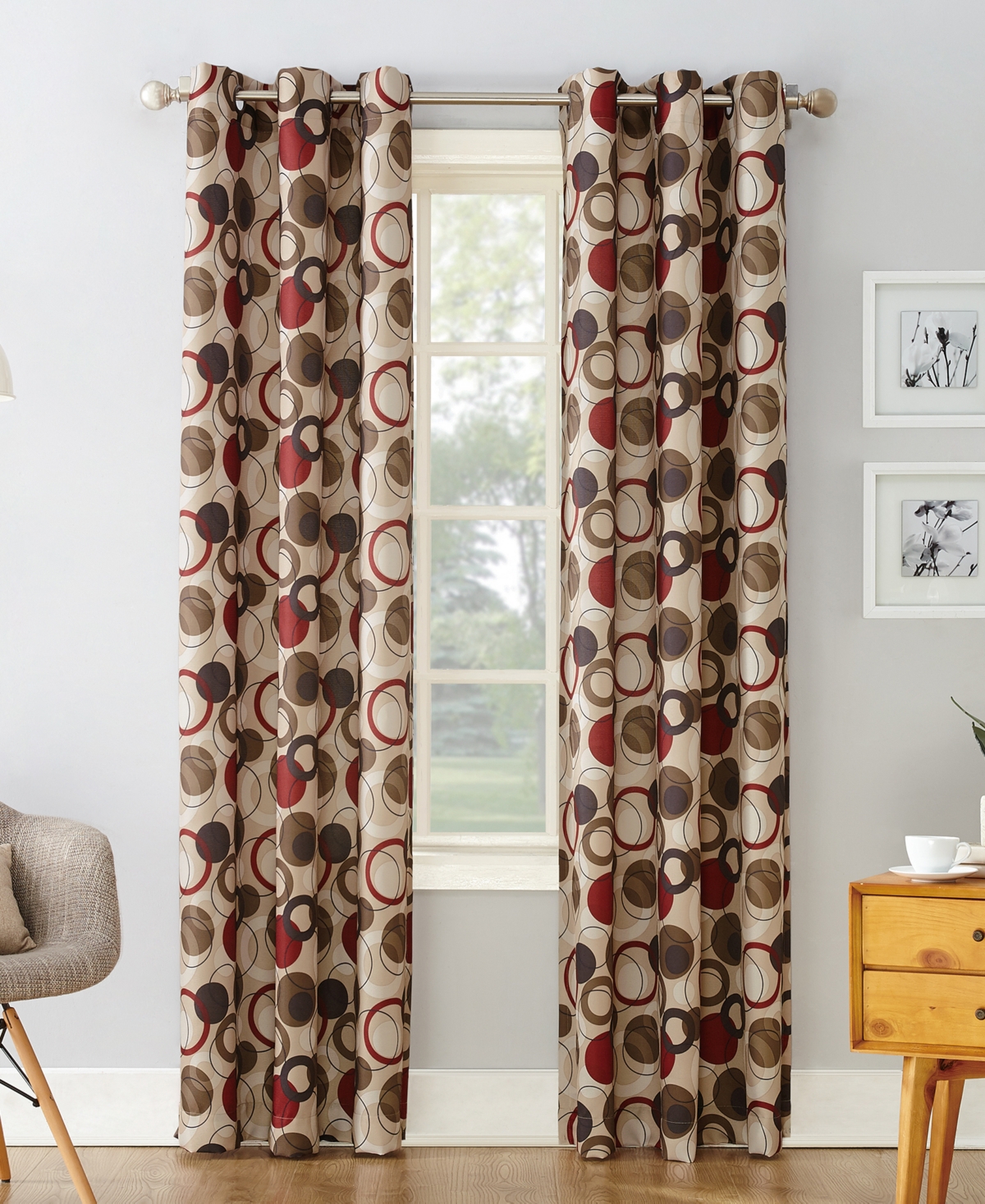 Click here for Regis Celestial Print Semi-Sheer Grommet Curtain P... prices