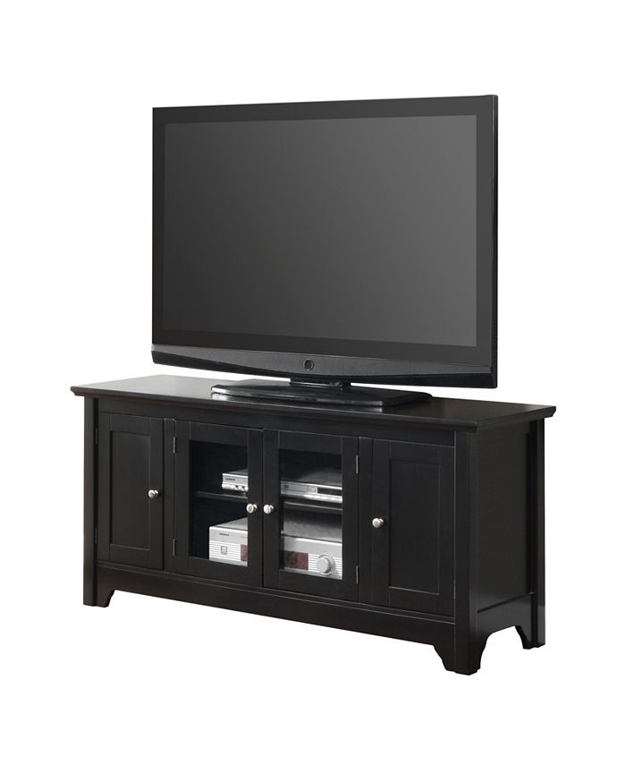 Walker Edison 52" Wood TV Media Stand Storage Console - Black - Macy's
