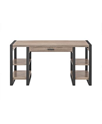 Walker Edison Home Office 60" Wood Storage Computer Desk - Driftwood ...