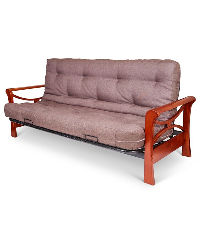Serta Diablo Dark Cherry Sofa With Cypress Deco Fabric Futon - Full ...