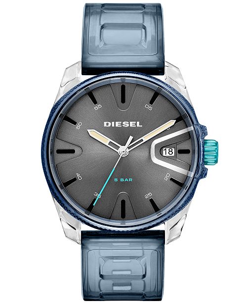Diesel Men's Blue Polyurethane Strap Watch 44mm & Reviews - Watches ...