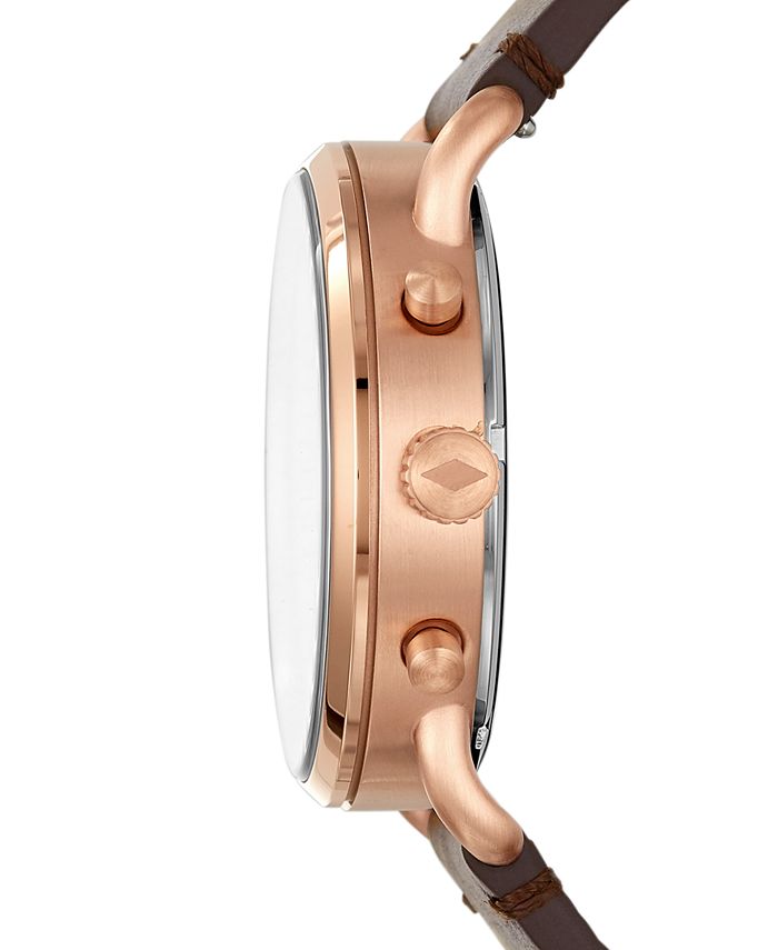 Fossil Men's Chronograph Commuter Brown Leather Strap Watch 42mm - Macy's