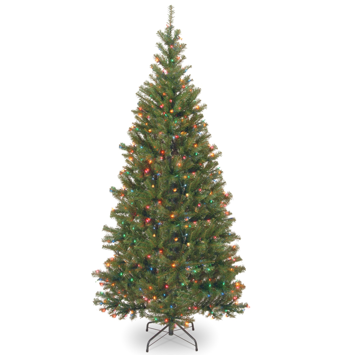 Click here for National Tree 7.5 Spruce Hinged Tree with 450 Mult... prices