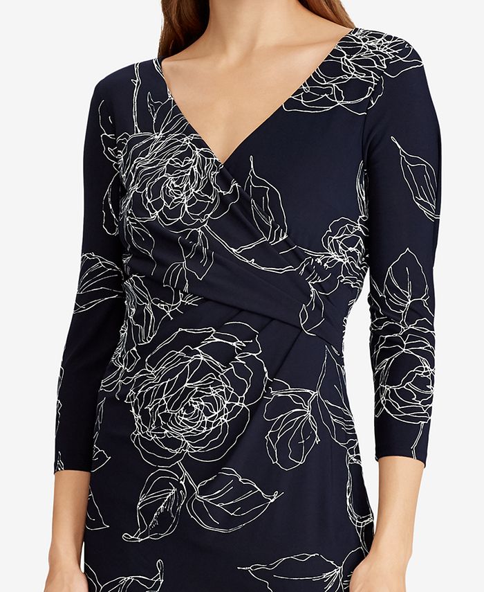Lauren Ralph Lauren Petite Surplice Dress - Macy's